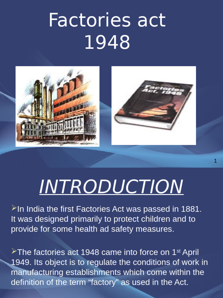 Factories Act - Shweta Sharma | PDF