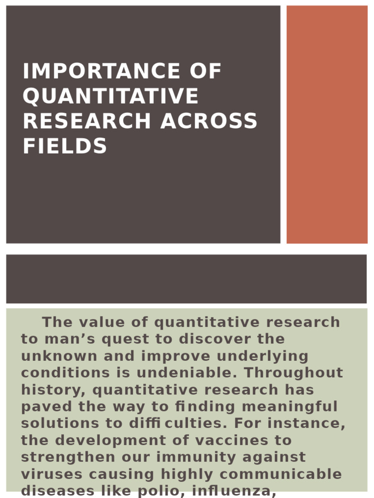 Importance of Quantitative Research Across Fields Prac. R 2 | PDF ...