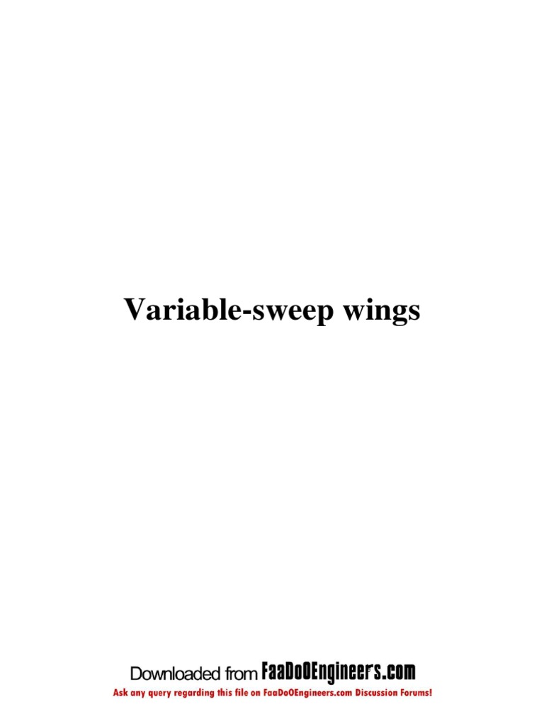 Variable Sweep Wings | PDF | Wing | Airplane
