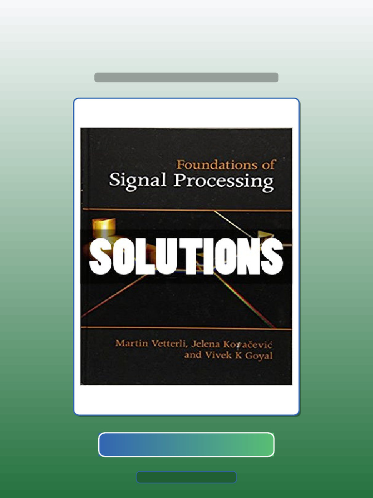 Foundations of Signal Processing 3 Ed Vetterli | PDF | Multiple Choice | Curriculum