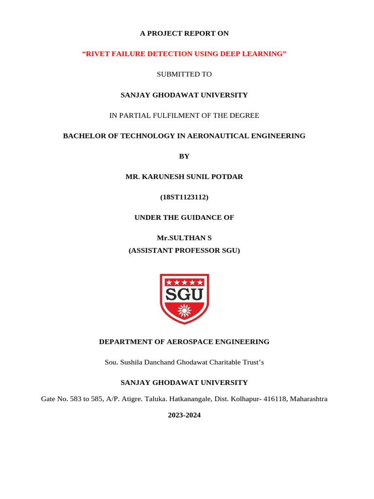 Front Pages For Project Report | PDF | Computer Vision | Computational ...