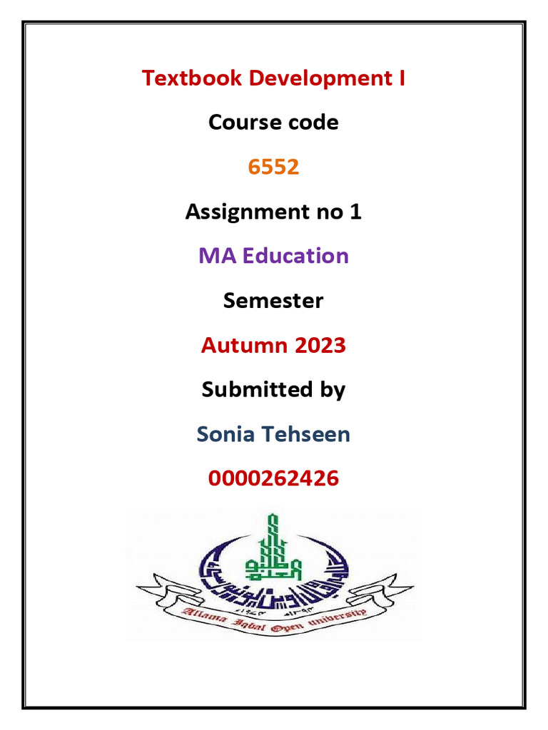 Textbook Development I 6552-1 | PDF | Memory | Curriculum