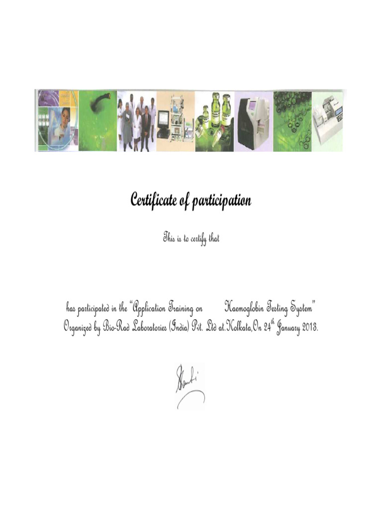 Training Certificate Bio-Rad 2 | PDF