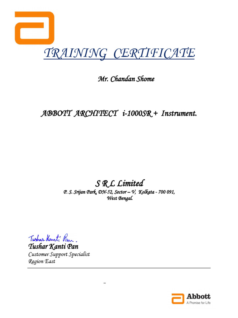 Training Certificate Architect 1000 | PDF