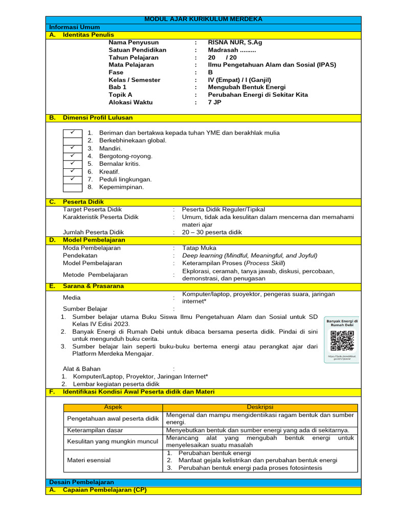 Modul Ipas Kls 4 Sms 1 | PDF