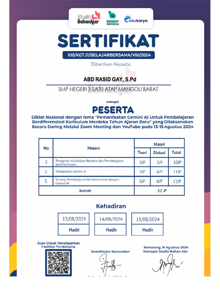 ABD RASID Sertifikat 4 | PDF