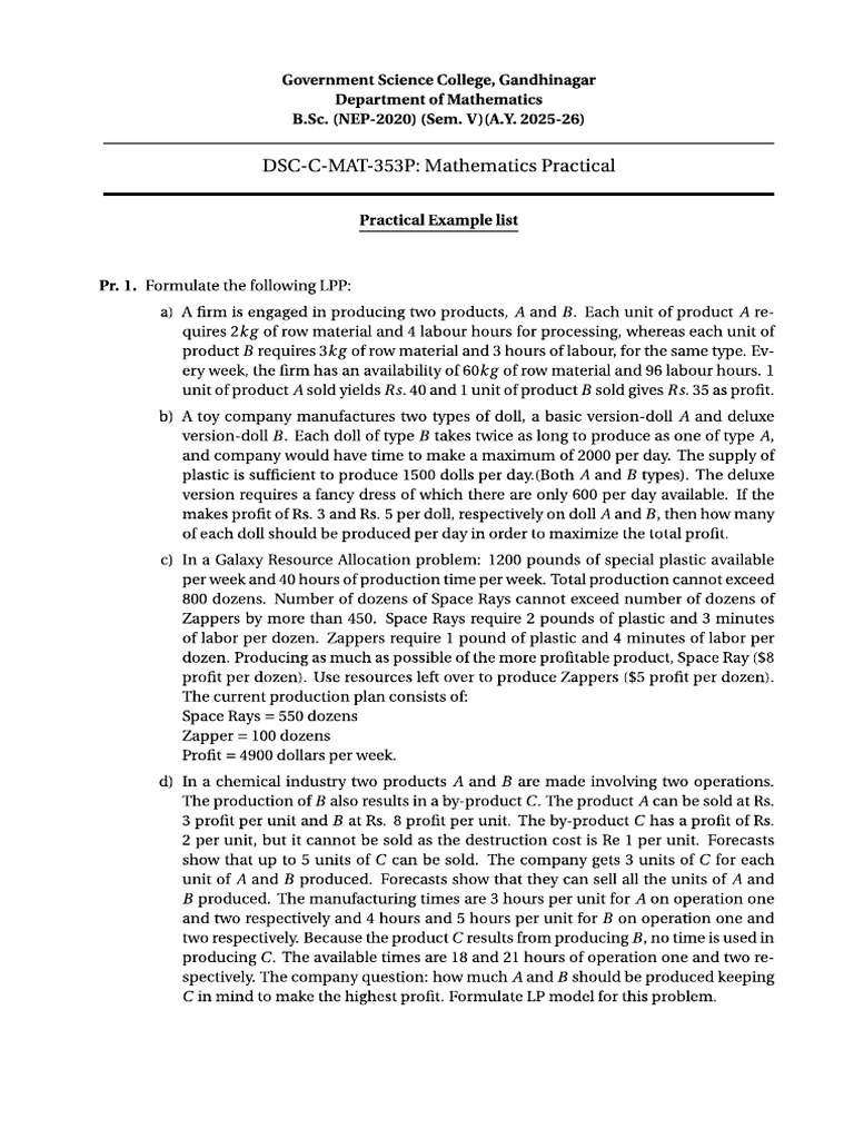 LPP Formulation | PDF