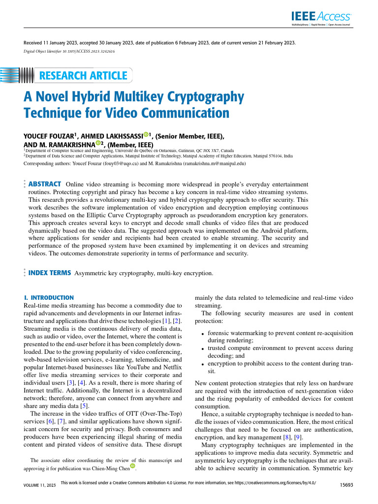 Hybrid Cryptography for Video Security | PDF | Cryptography | Key ...