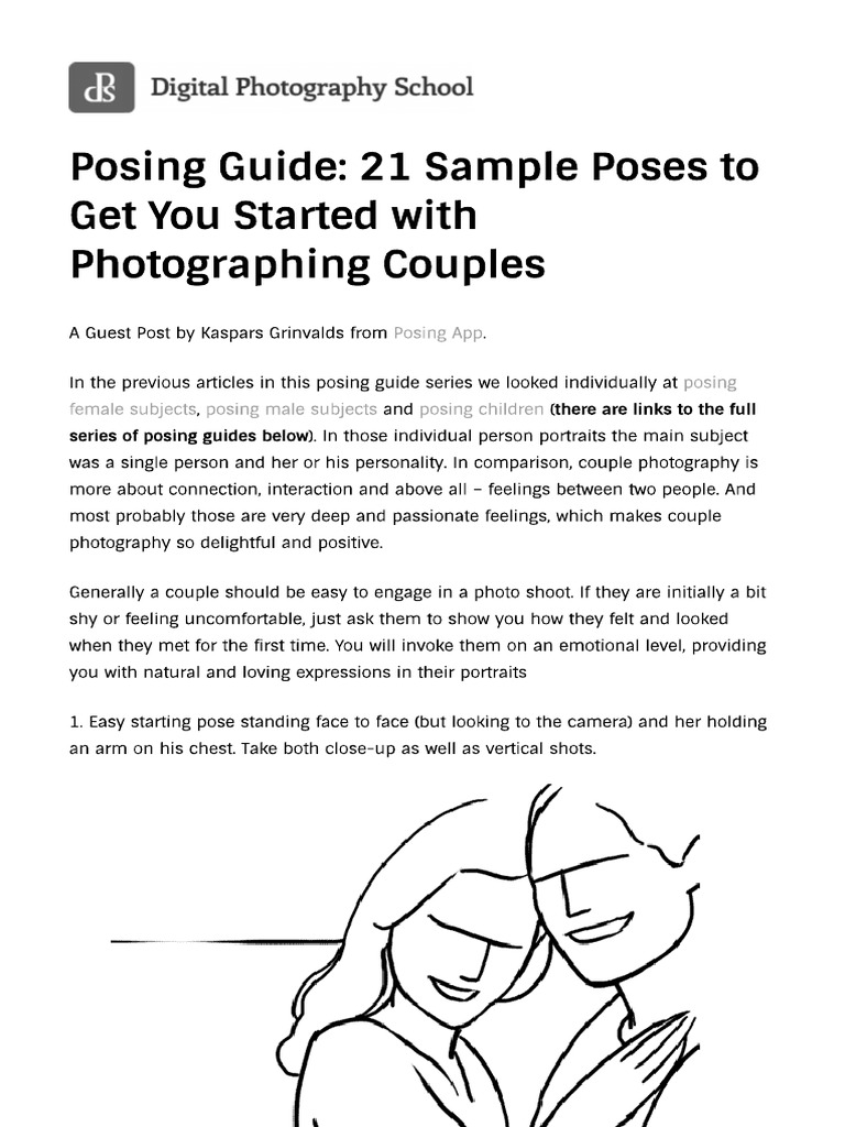 Posing Guid - 21 Sample Poses For Photographing Couples | PDF