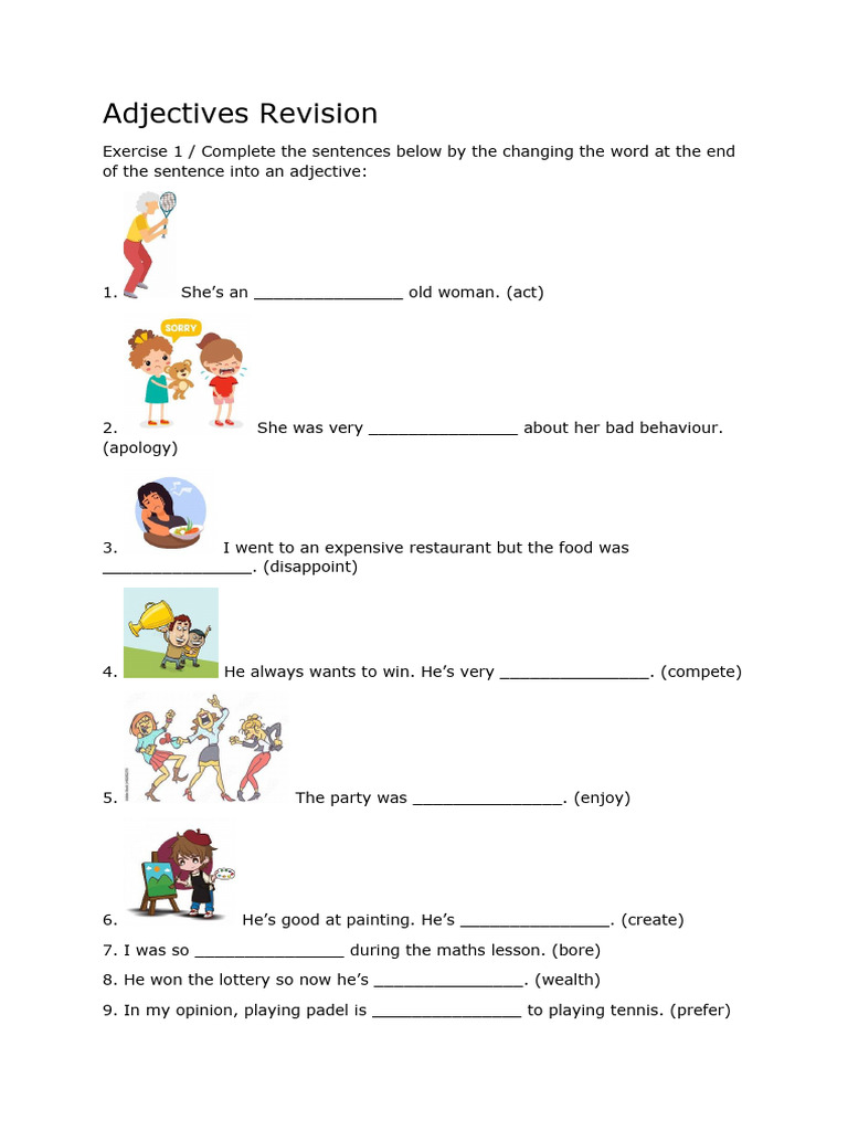 Vocab For FCE 9 Adjectives Revision | PDF