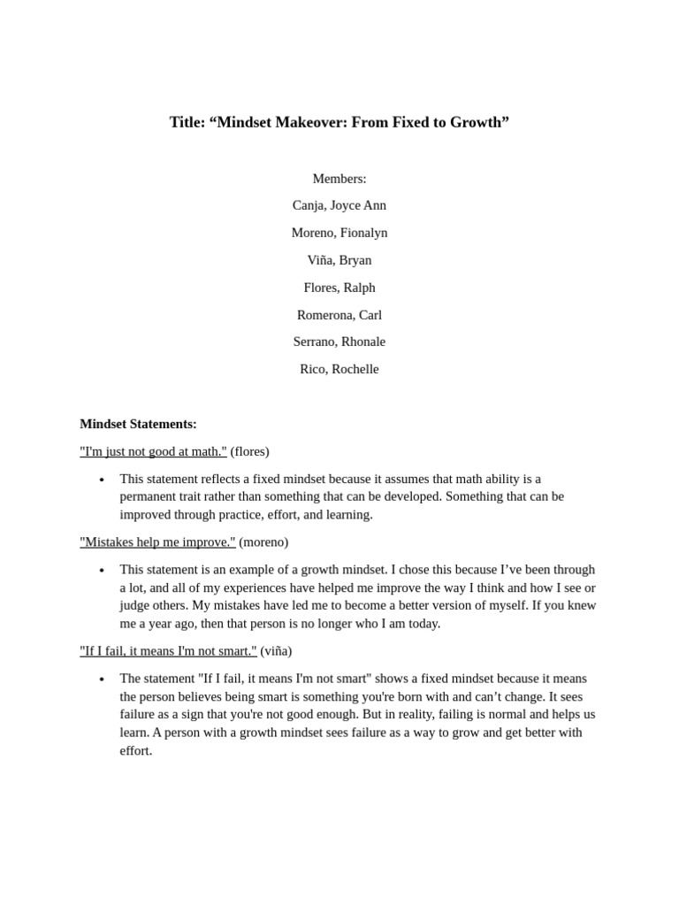 Group Activity Elect. 2 Prelim | PDF | Mindset | Thought