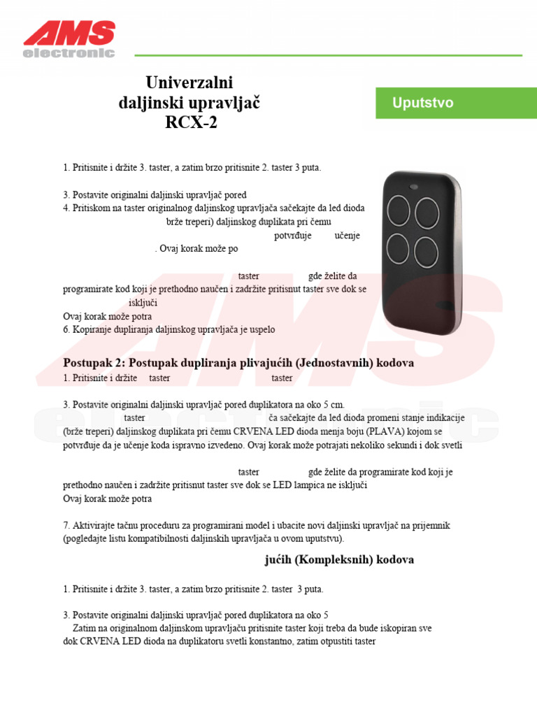 Uputstvo Za RCX 2 | PDF
