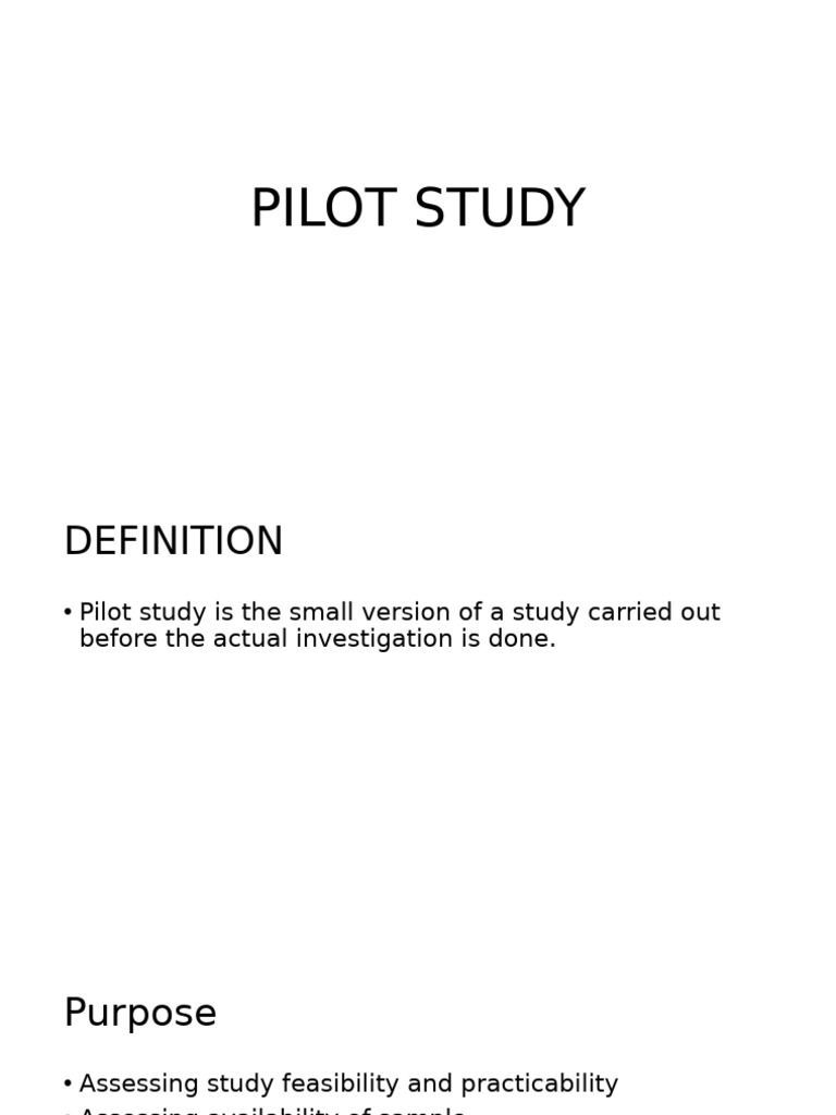 Pilot Study | PDF