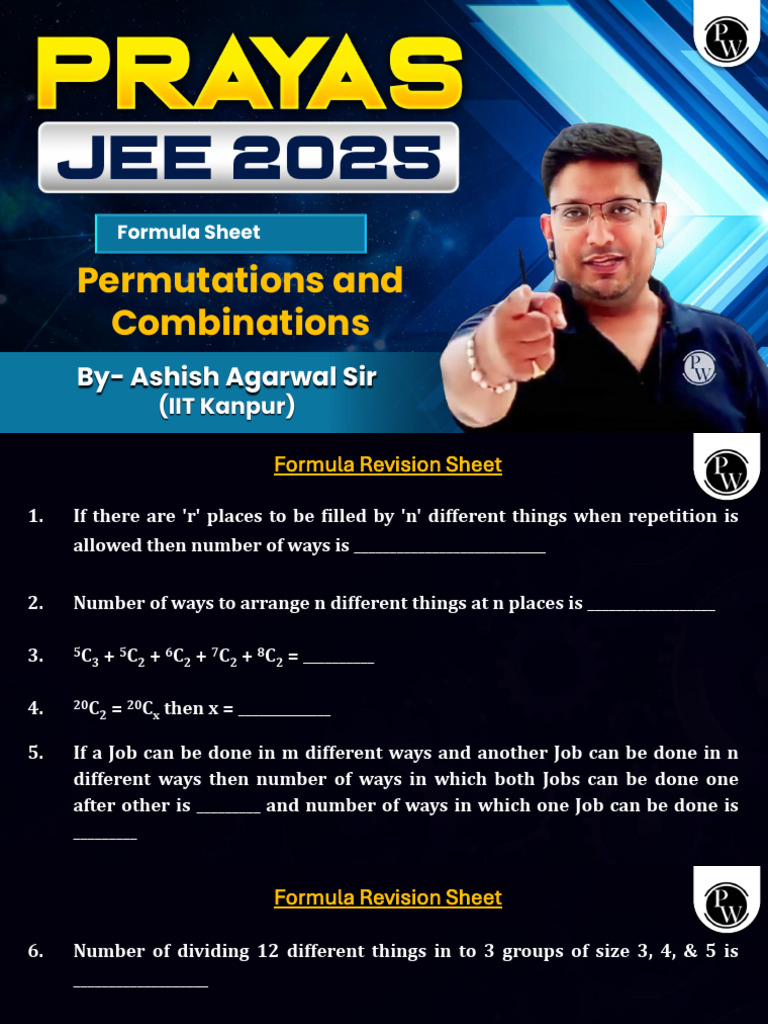 PNC Formula Sheet by Ashish Agarwal | PDF | Triangle | Polygon