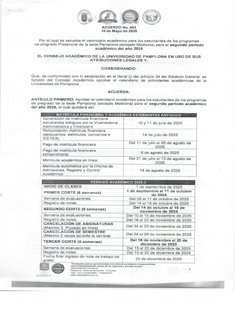 Acuerdo Mayo Pama 043 | PDF