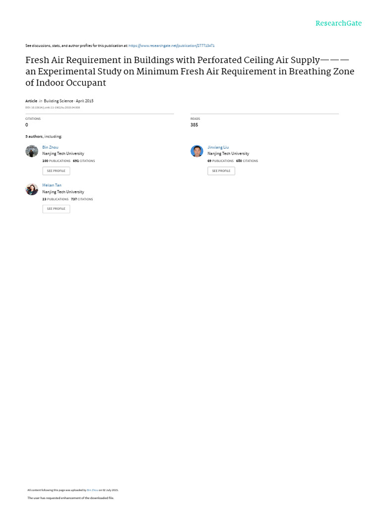 Minimum Fresh Air Standards Study | PDF | Ventilation (Architecture ...