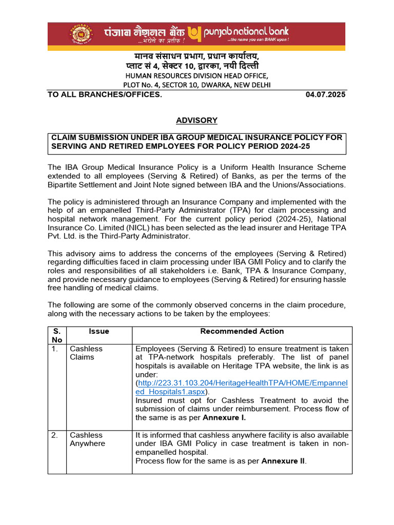 IBA Group Medical Insurance Claim Guide | PDF | Receipt | Hospital