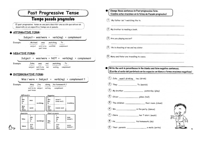 5° Past Progresive Tense | PDF