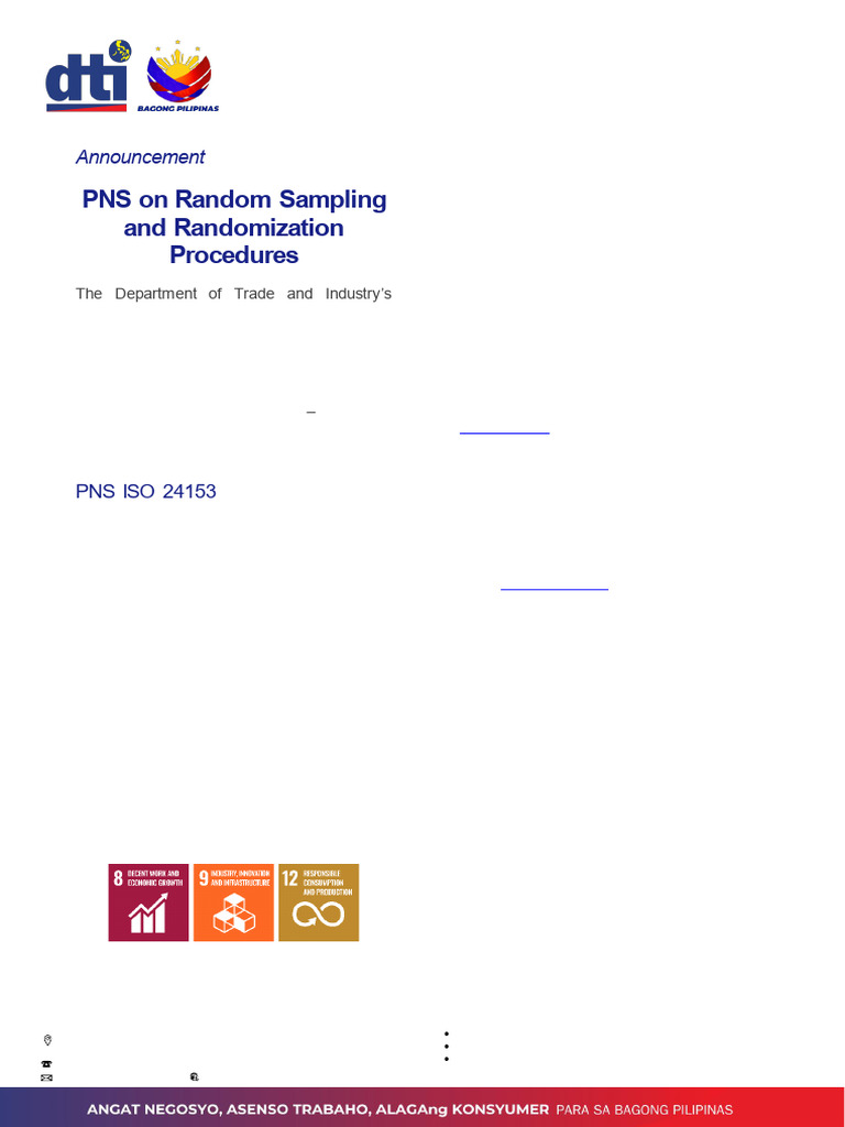 MMA 2024-996 PNS On Random Sampling and Randomization Procedures (PNS ISO 24153 - 2024) | PDF ...