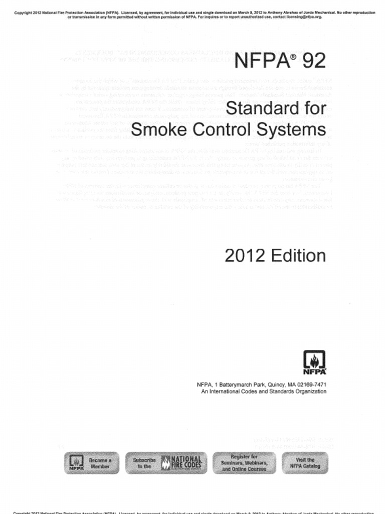 NFPA 92 Smoke Control System | PDF
