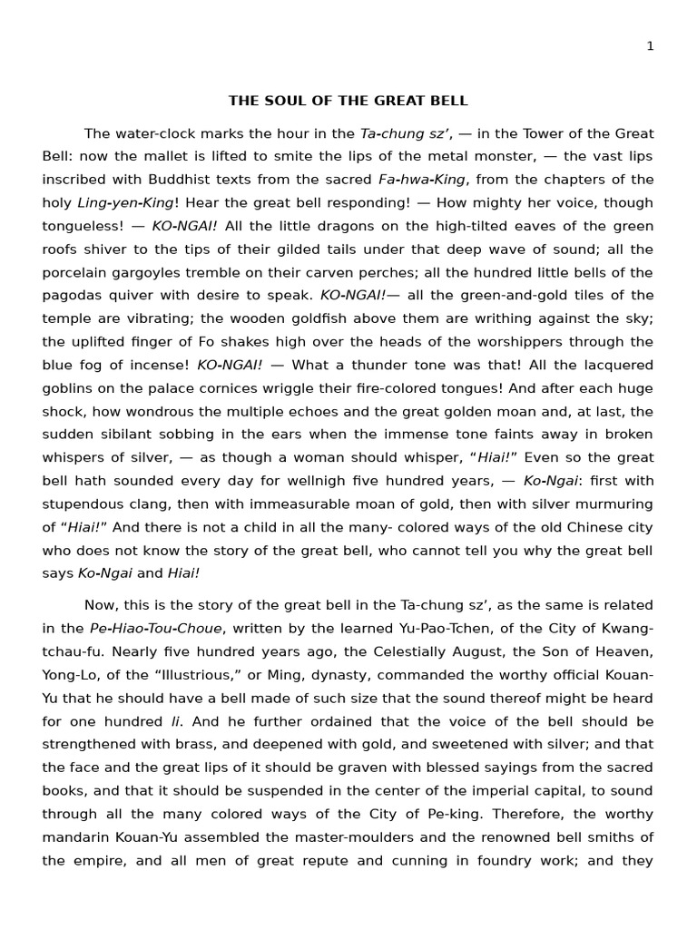 The Soul of The Great Bell | PDF