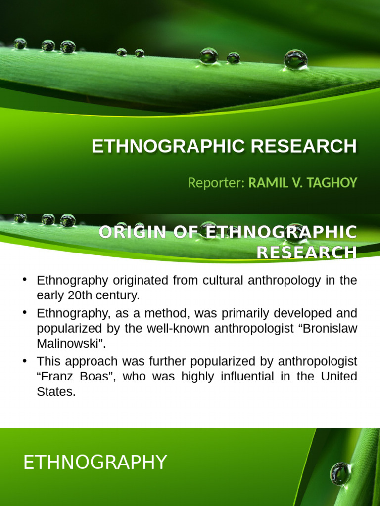 Ethnographic Research - Taghoy, RV | PDF | Ethnography | Anthropology