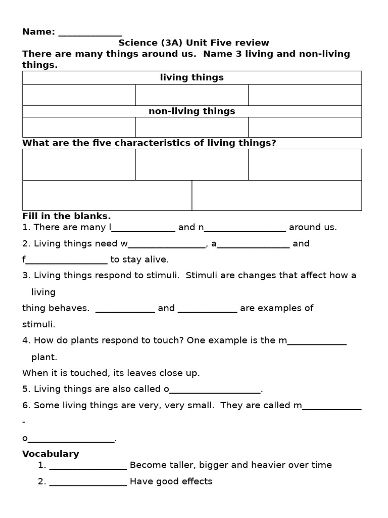 Science (3A) Unit 5 Review | PDF