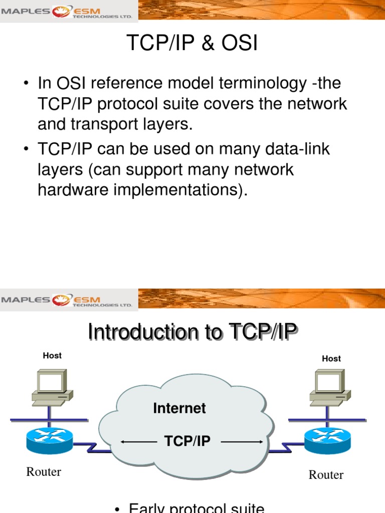 13 Tcpip And Osi Transmission Control Protocol Internet Protocols
