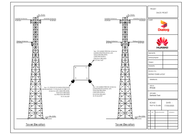 MT0168 - Dambulla Town - Existing Tower Layout | PDF | Sri Lanka