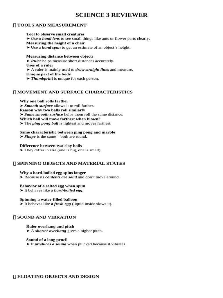 Sci 3 Reviewer Prelim Q1 | PDF