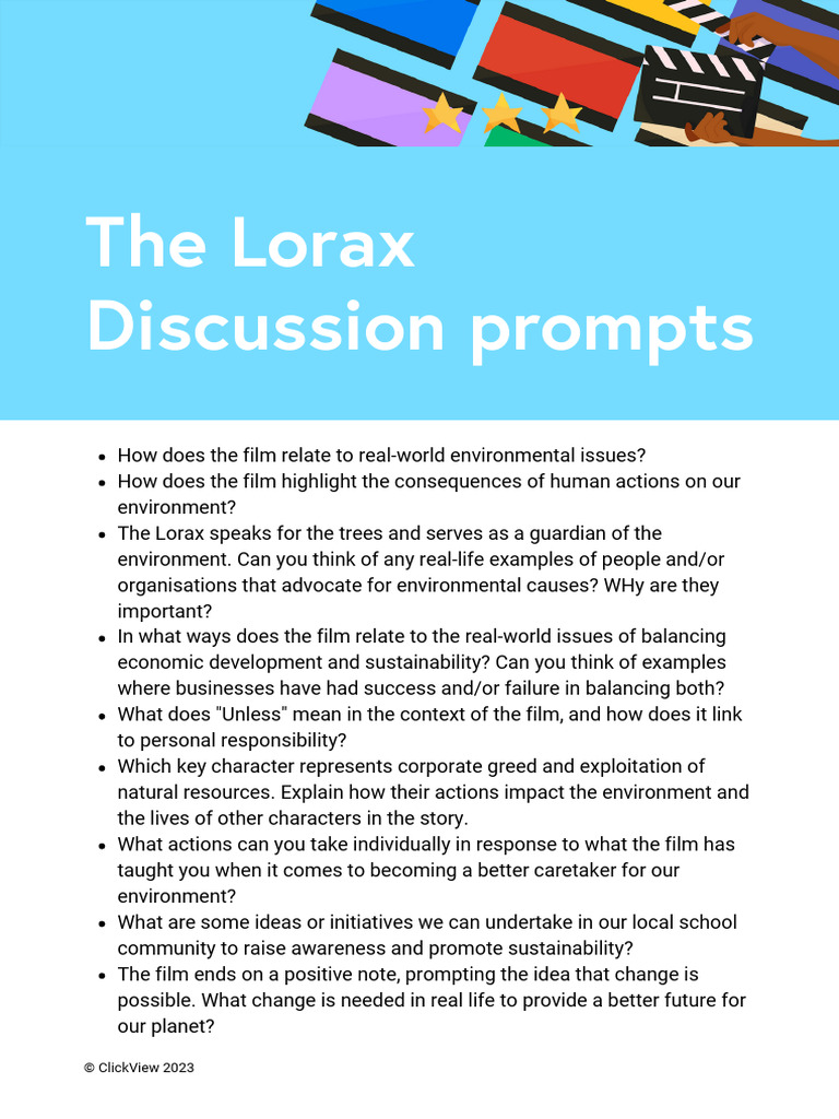 The Lorax: Environmental Lessons & Actions | PDF