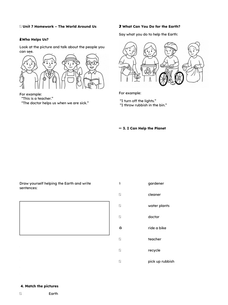 ? Unit 7 Speaking Revision - The World Around Us | PDF