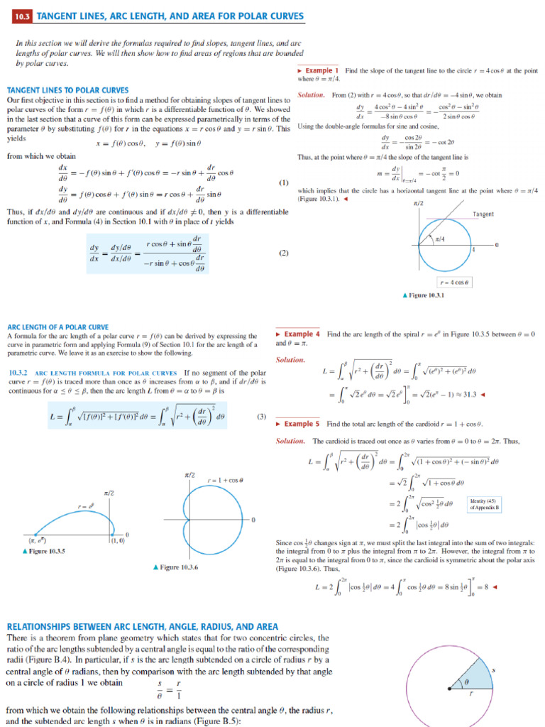 MAT130 - L21 - 22 - 10.3 - Tangent Lines, Arc Length, and Area For ...