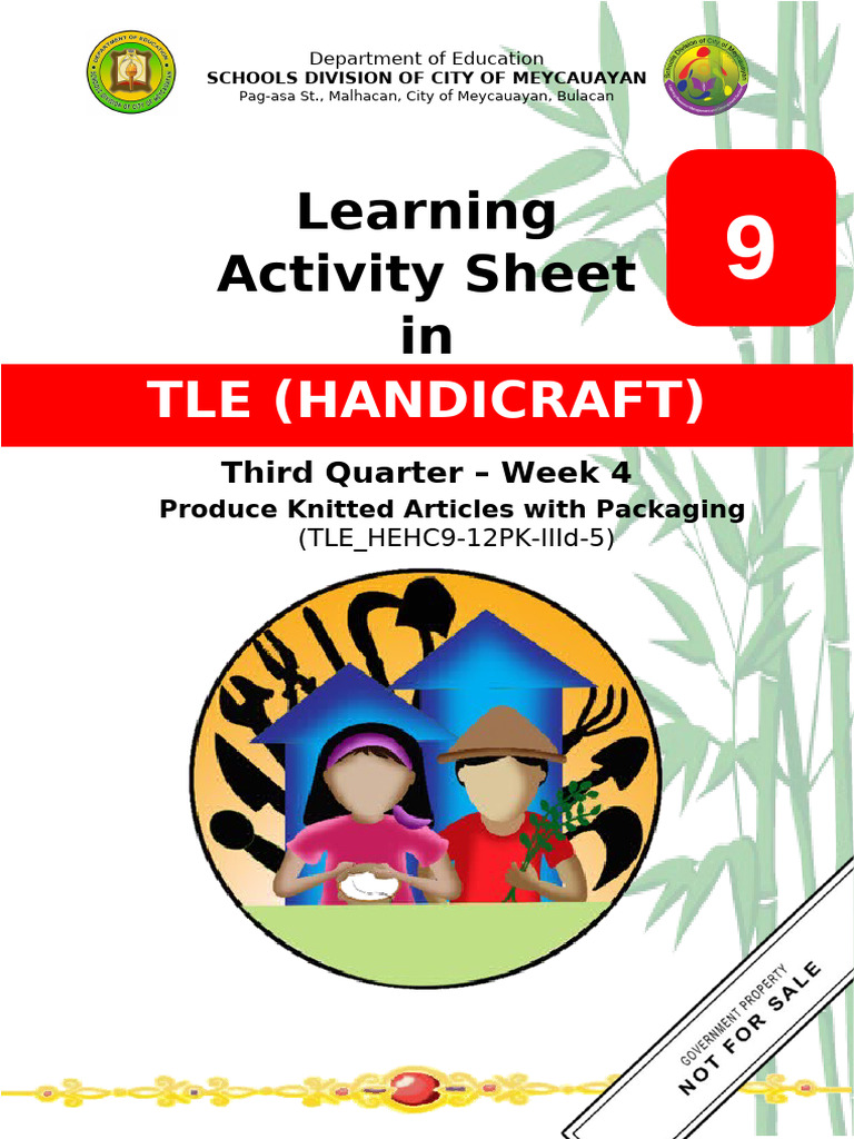 Grade9 HANDICRAFT Week4 MNHS MaribethMonforte | PDF | Knitting ...
