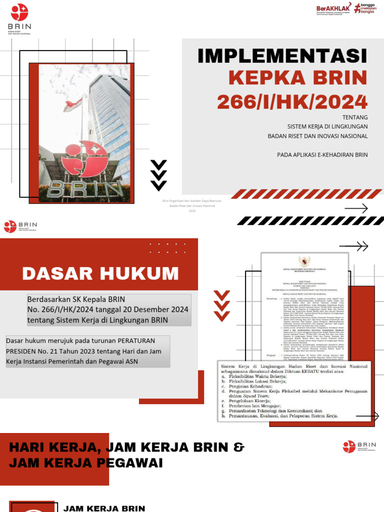 2025 - Implementasi KEPKA BRIN 266 2024 Pada EKehadiran | PDF