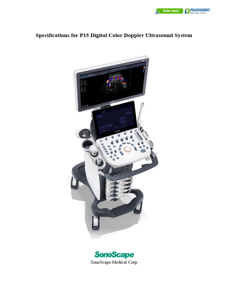 Sonoscape p15 Ultrasound Machine Data Sheet | PDF