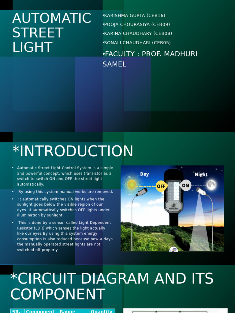 Automatic Street Light Control System | PDF | Street Light | Resistor