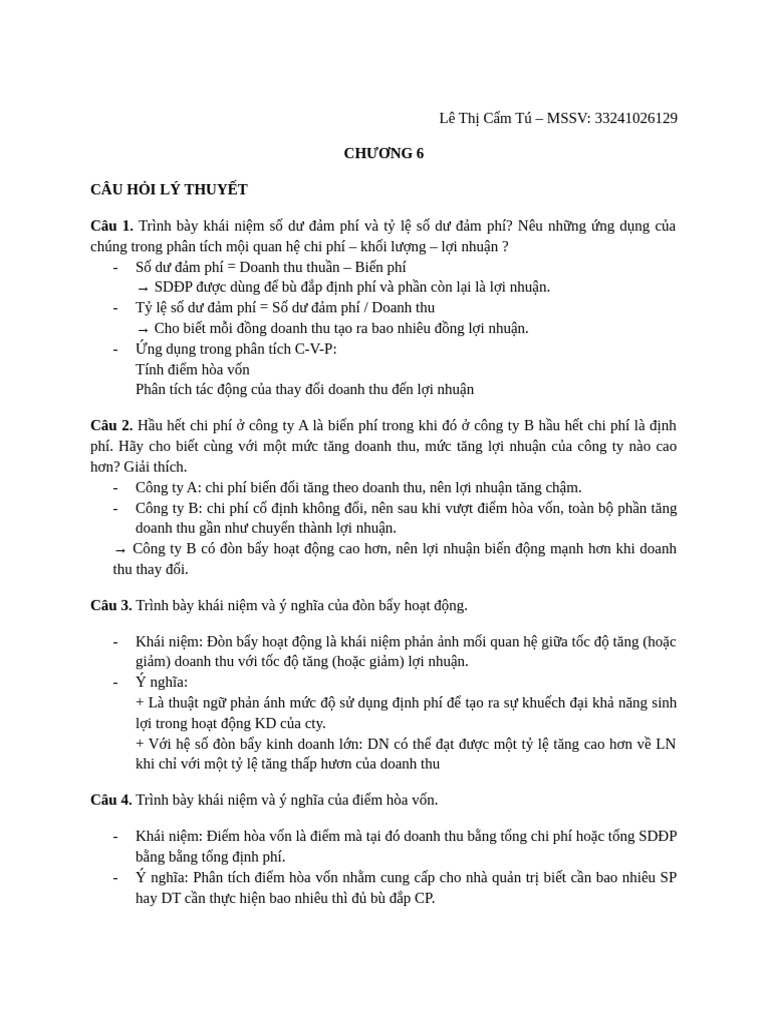 KTQT Chương 6 | PDF