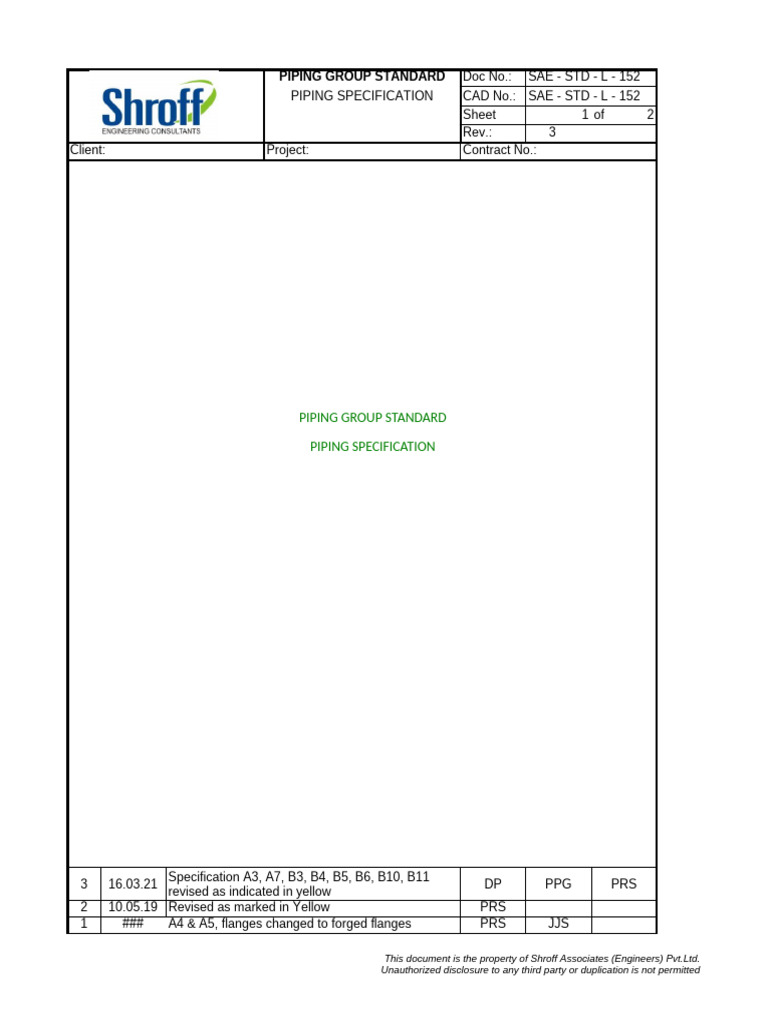 Piping Material Specification Index | PDF | Pipe (Fluid Conveyance ...