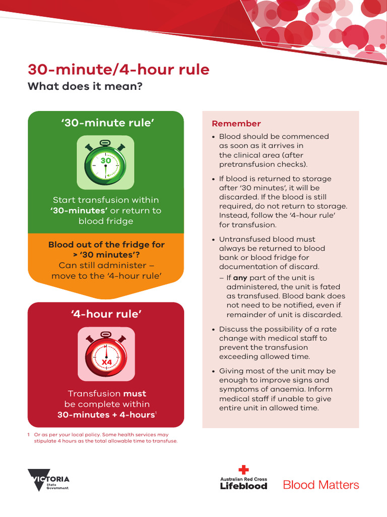 Blood Transfusion Timing Guidelines | PDF | Blood Transfusion | Human ...