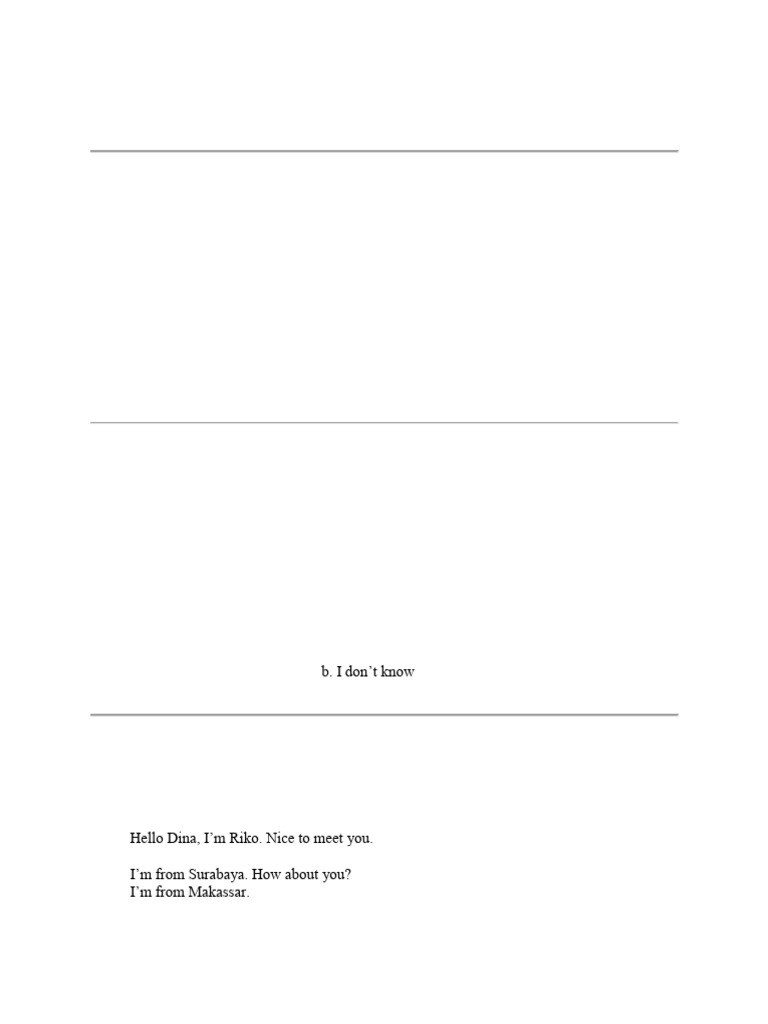 Greetings and Introduction Worksheet | PDF