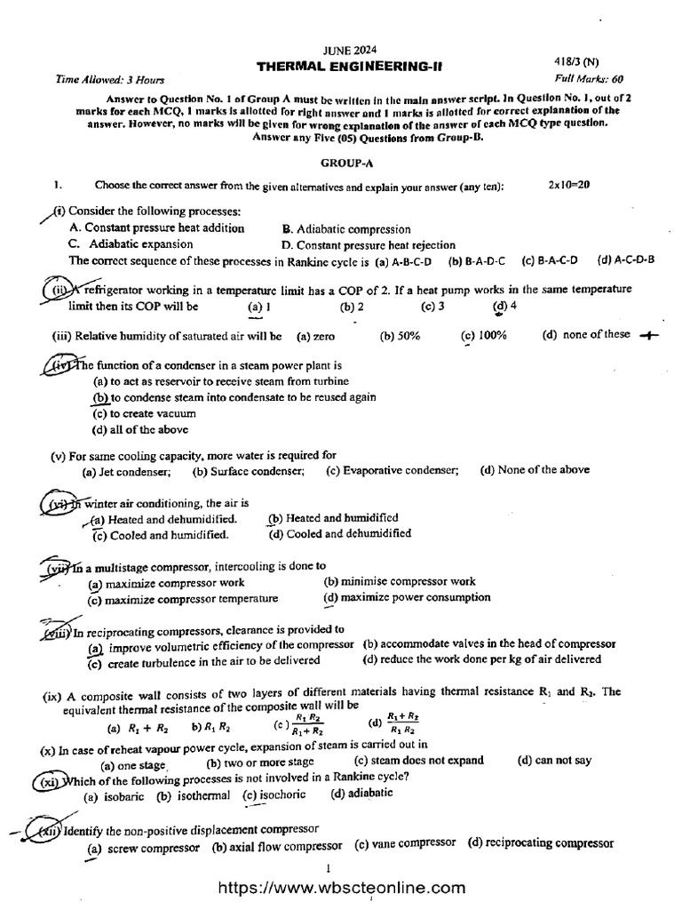 Mech 4 Sem Thermal Engineering 2 418 3 N Jun 2024 | PDF