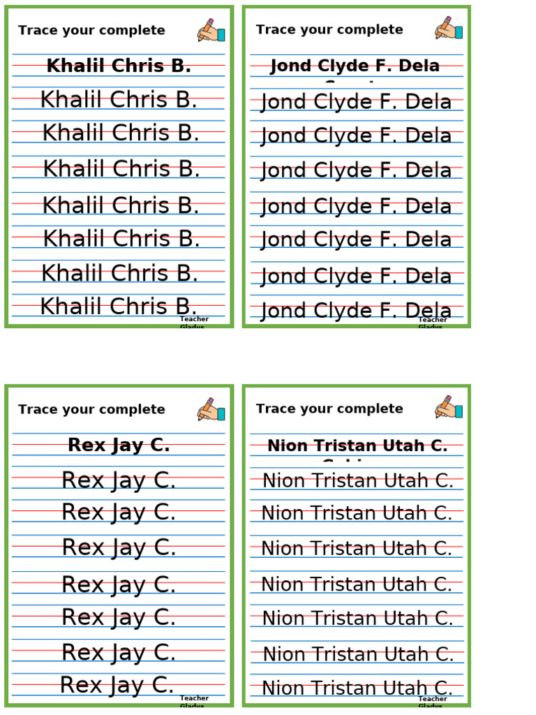 NAME TRACING by Teacher Gladys | PDF