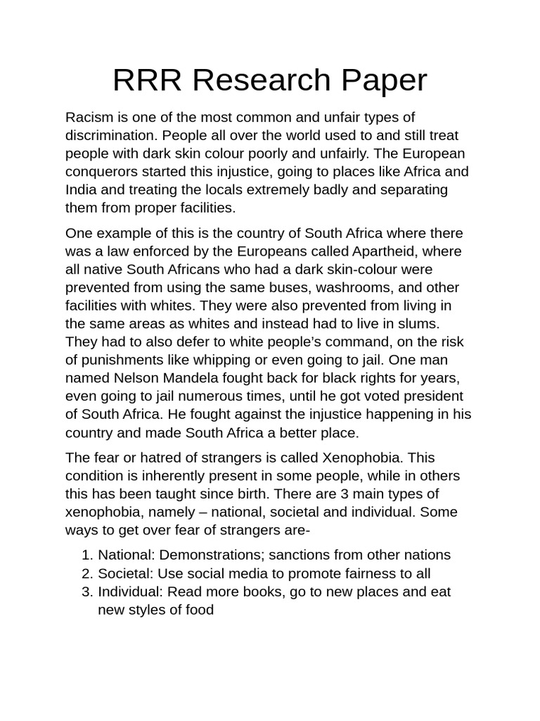 RRR Research Paper Krishna Rajan | PDF