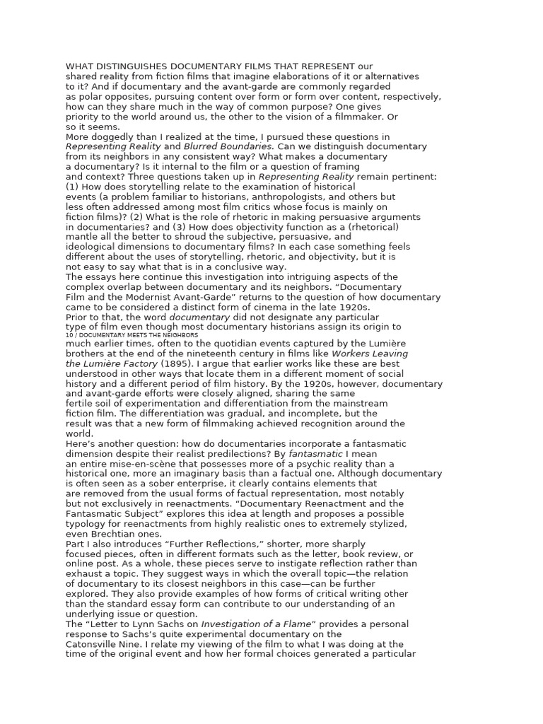 Documentary 1 | PDF | Documentary Film | Rhetoric
