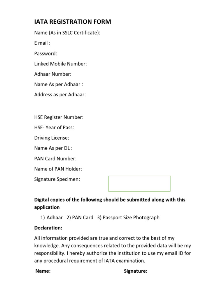 Iata Registration Form PDF - 250609 - 094630 | PDF