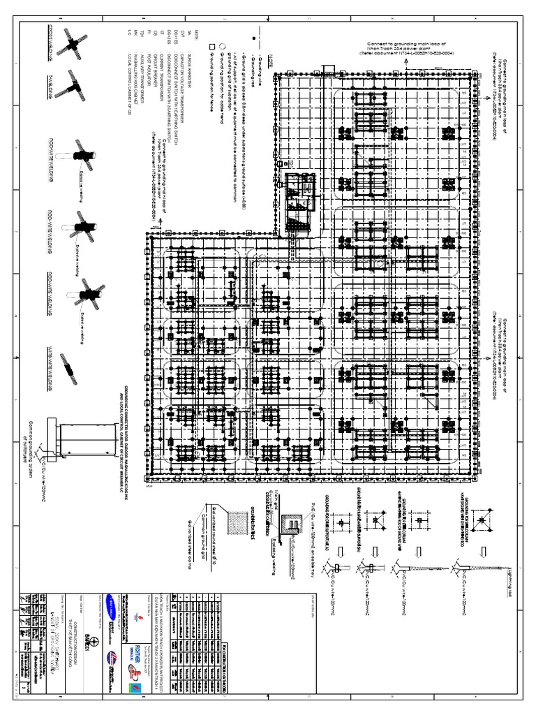 Nt34 L 00aca10 E24 0001 Layout of Grounding System Rev.3 | PDF | Power (Physics) | Electrical ...