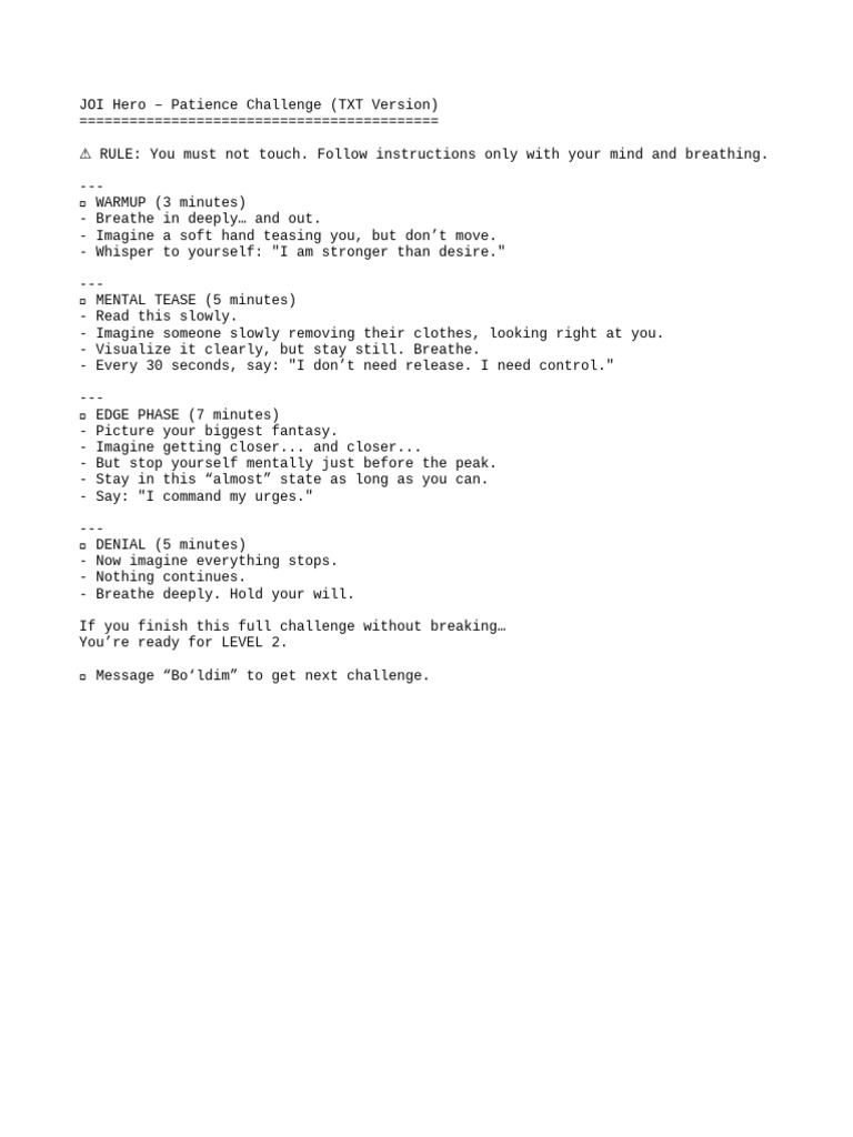 JOI Hero Patience Challenge | PDF