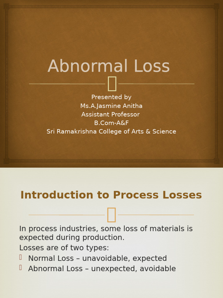 Understanding Abnormal Loss in Accounting | PDF