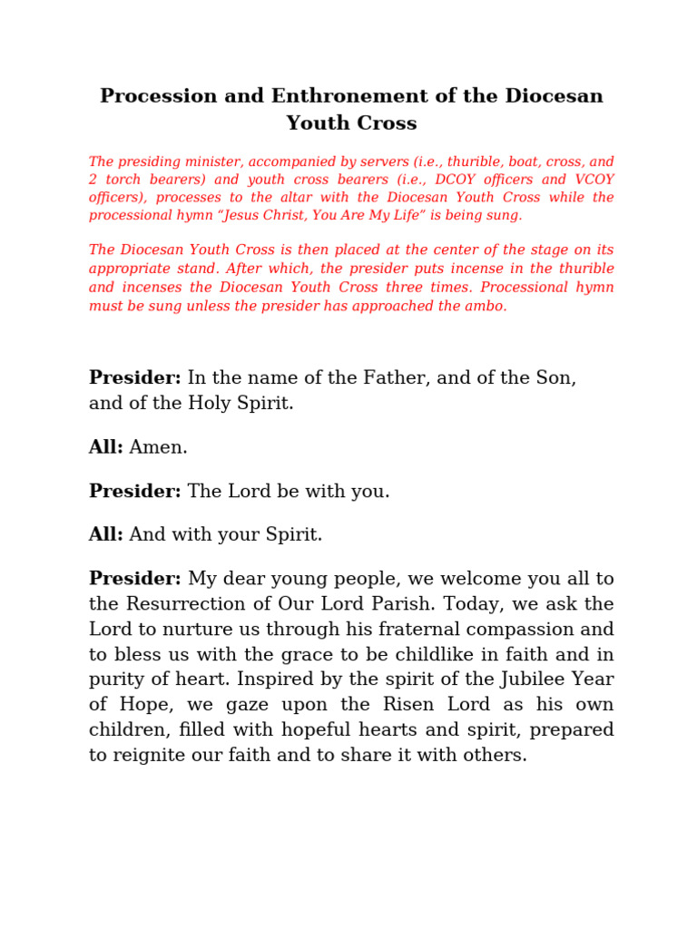 DCOY QBF Paraliturgy 03012025 | PDF | Prayer | Jesus